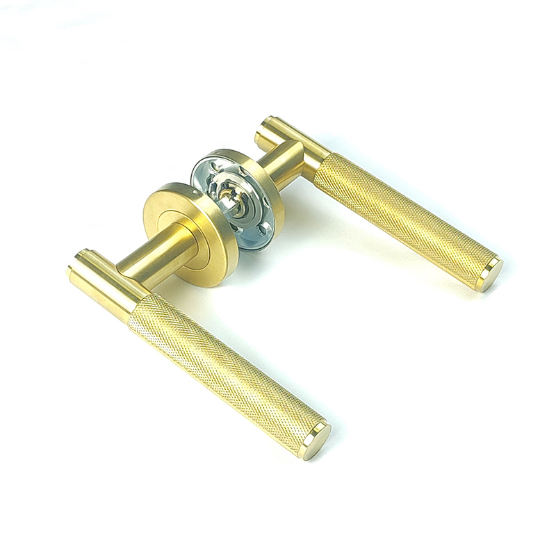 Luxury Knurled Door Handle, Stainless Steel Gold Pull Lever Handle for ...